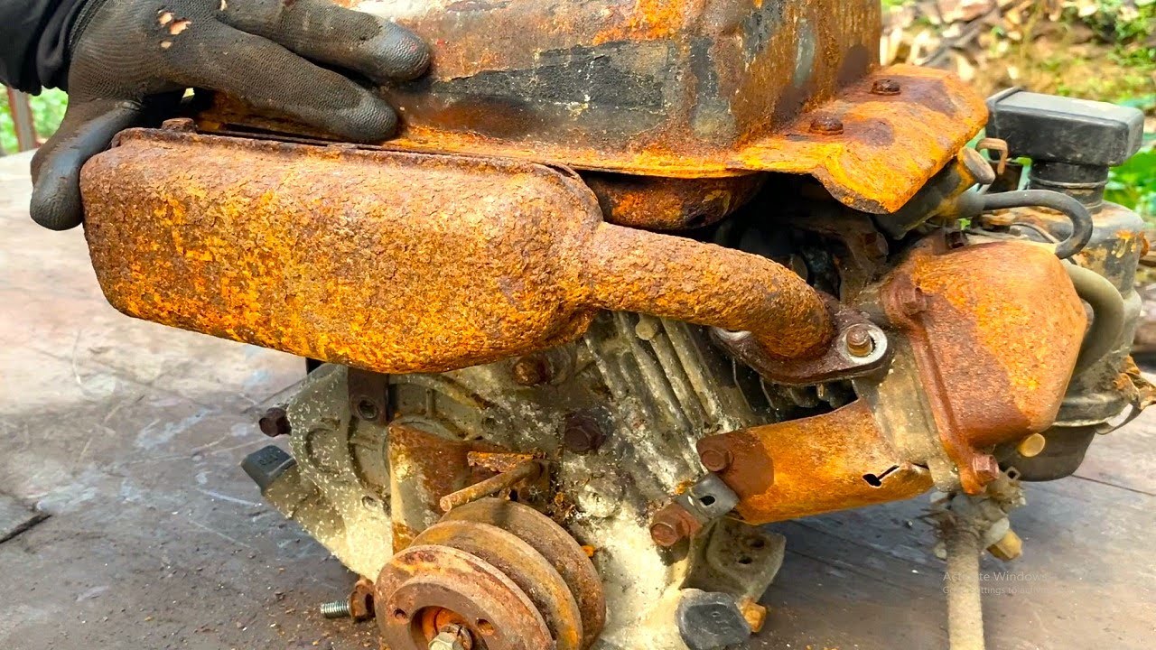 Restoration An Old Rusty 5 5 Inch Engine // Restoring A 4 stroke Rato Engine From A Scrap Yard ...