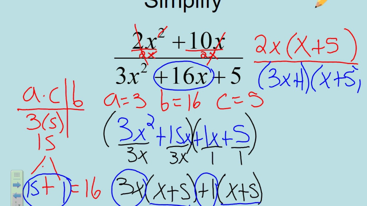Simplify Rational Expressions NEW - YouTube