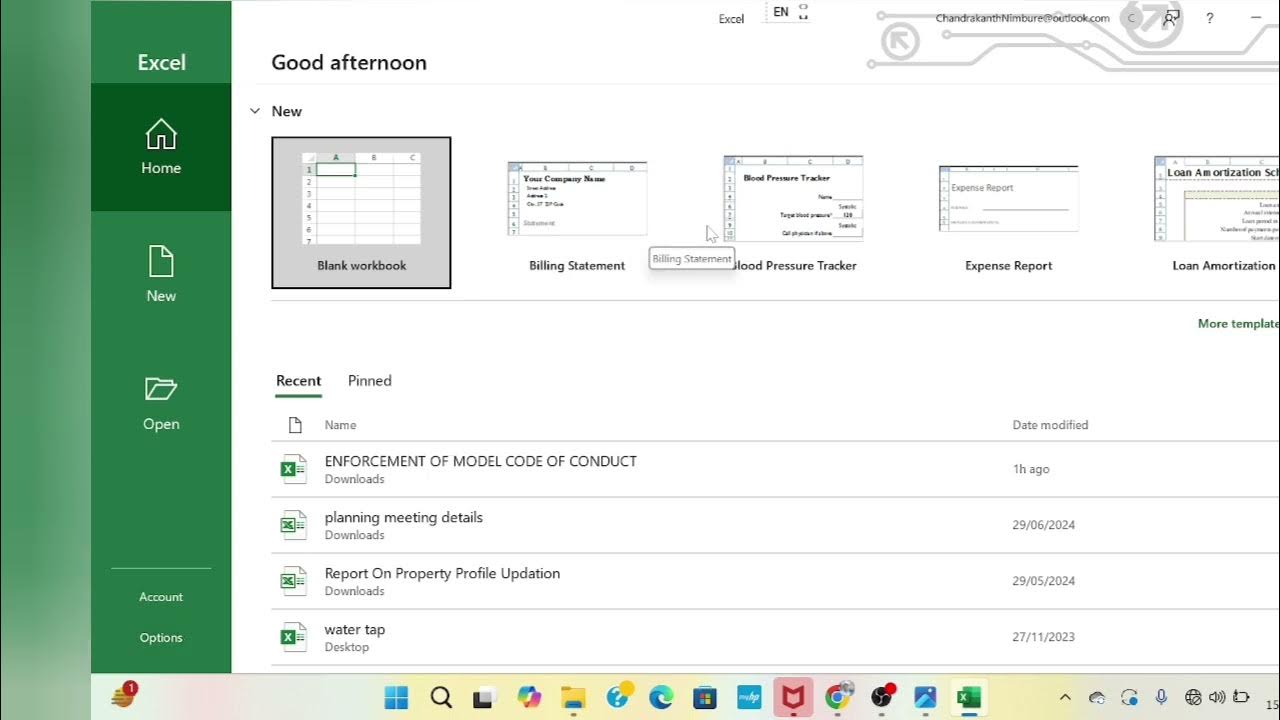 Excel 2: Excel WelCome Home Screen - YouTube