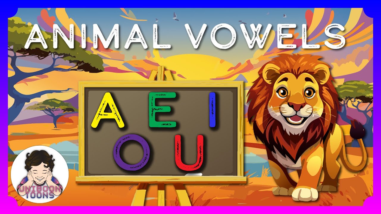 Learn vowels with a Lion | A E I O U for Kids in English - YouTube