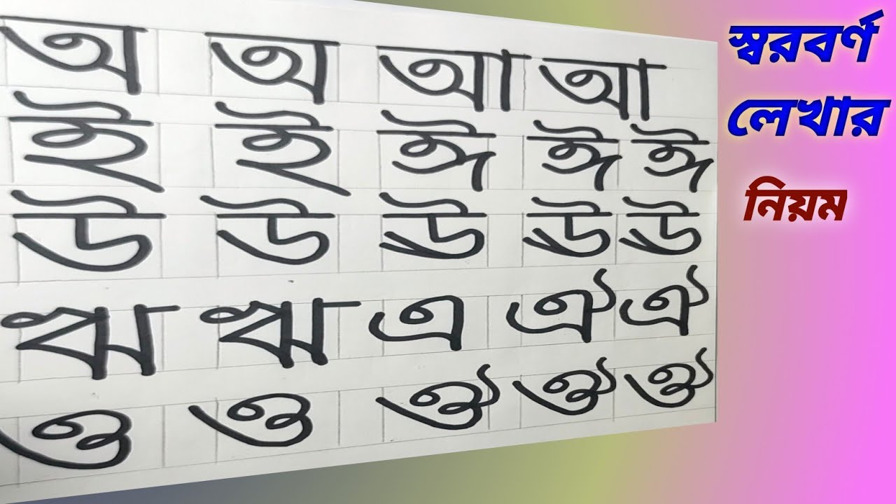 Bangla Letter Writting For Beginners in Bangla.Bangla alphabet. বাংলা ...