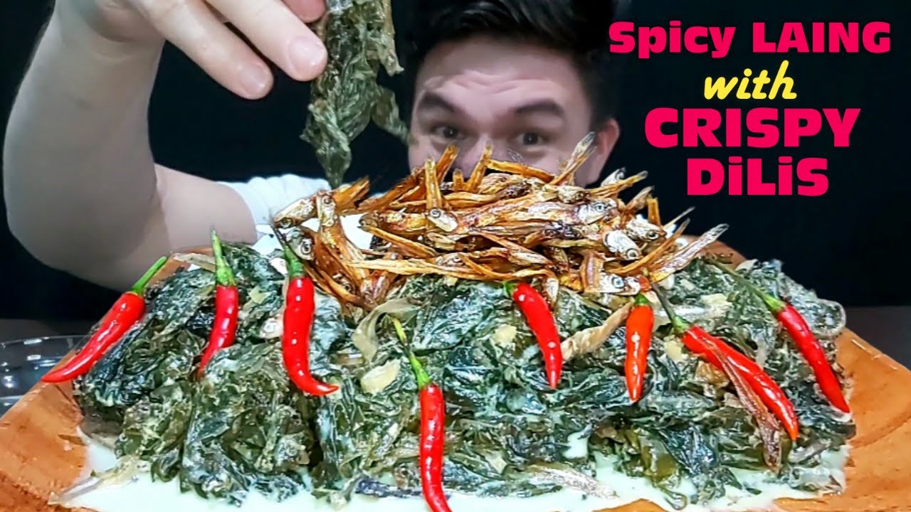 8x LABUYO CHILI 🌶🌶🌶 SUPER SPICY LAING with CRISPY DILIS | MUKBANG ASMR ...
