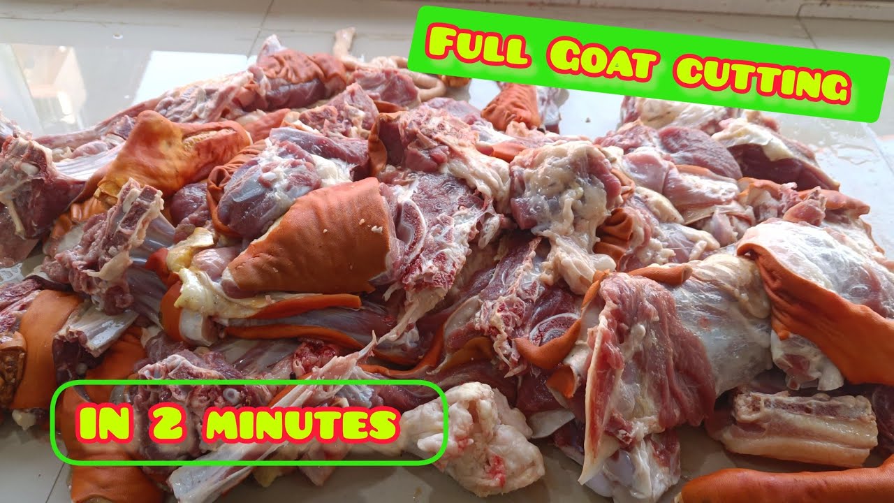 Full Goat meat cutting in 2 minutes|| meat cutting skill - YouTube