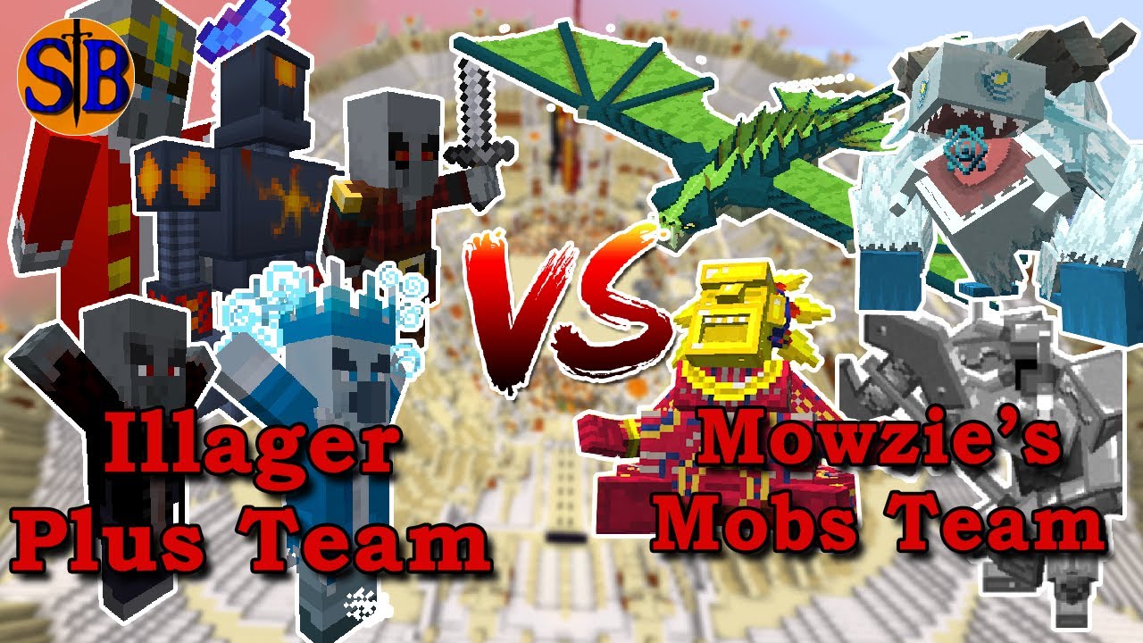 Illager Plus Team VS Mowzie's Mobs Team | Full Mod Fight | Minecraft ...