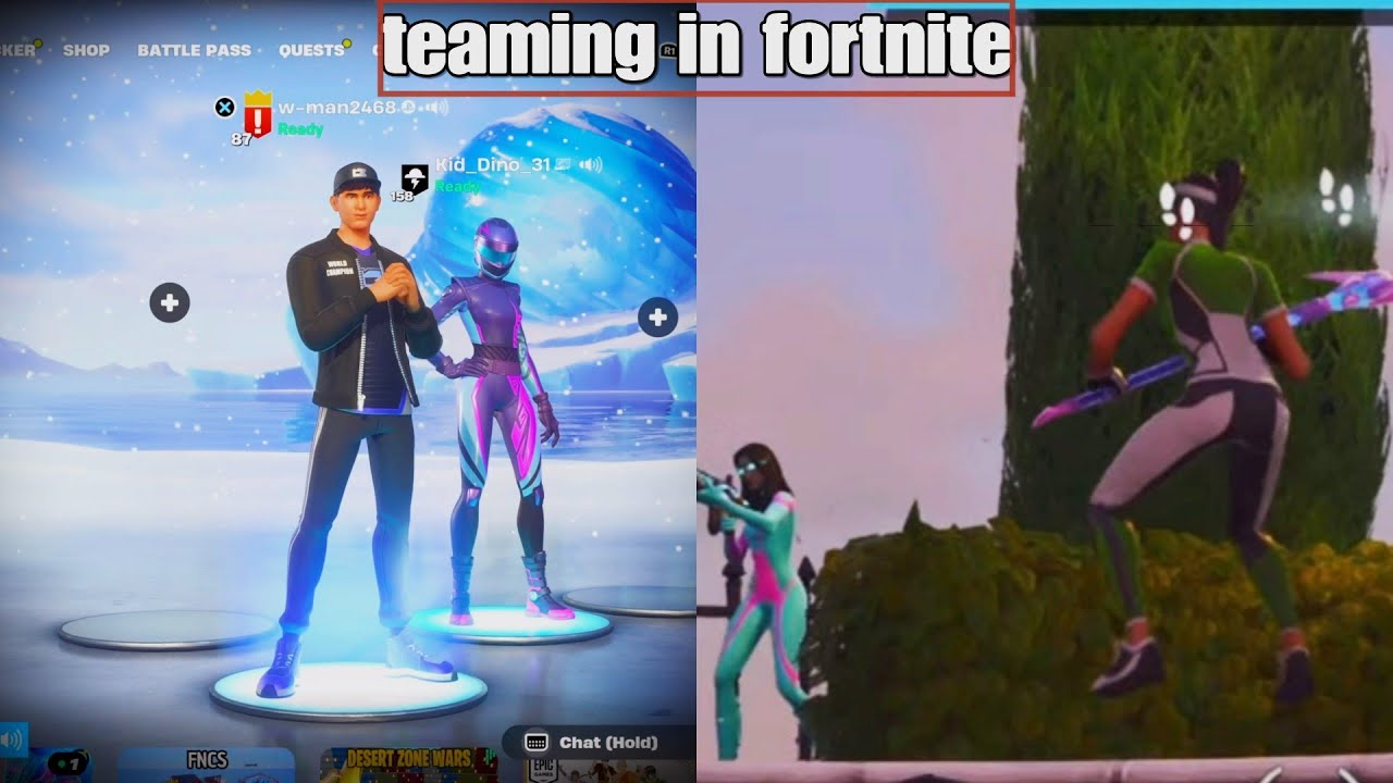 Teaming in fortnite - YouTube