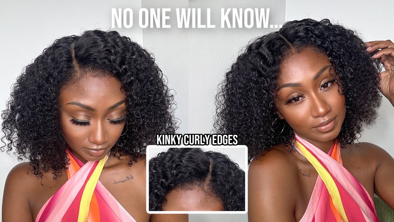 You Need this Summer Wig | Realistic 4c Edges Short Curly Wig | HD Lace ...
