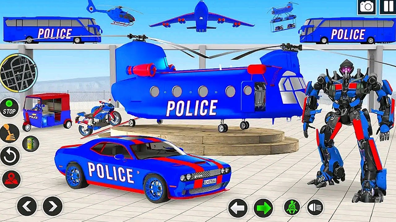 US Police Muscle Car Robot Transport Game Simulator | Live Android ...