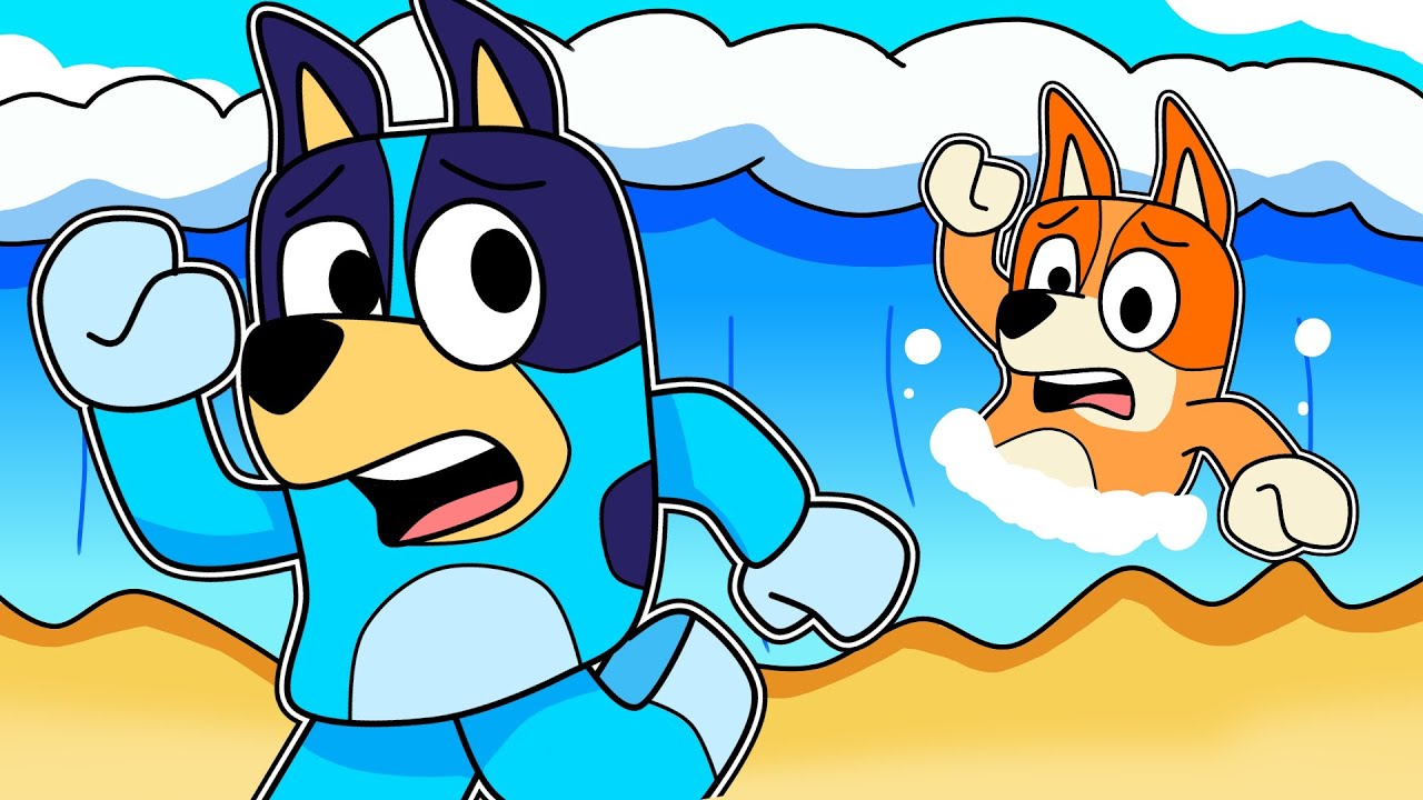 BLUEY y BINGO ESCAPA DEL TSUNAMI GIGANTE en ROBLOX! 😨🌊 LAS AVENTURAS DE ...