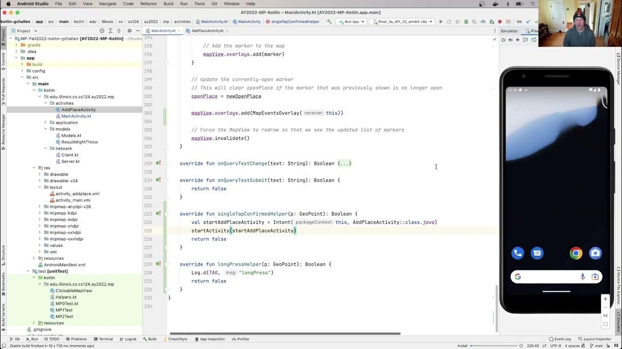 CS 124 Fall 2022: MP2 Part 1 Kotlin: Launching a New Activity - YouTube