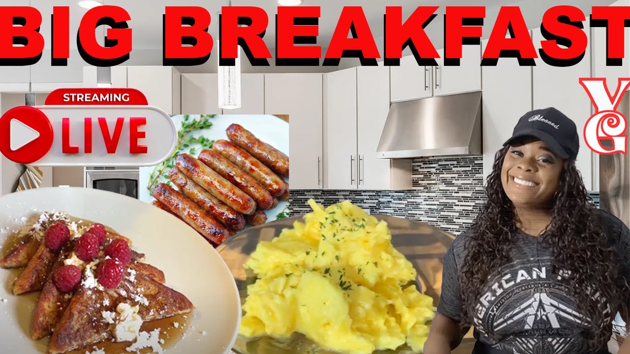 Gina Young Live Cooking Breakfast For Dinner - YouTube