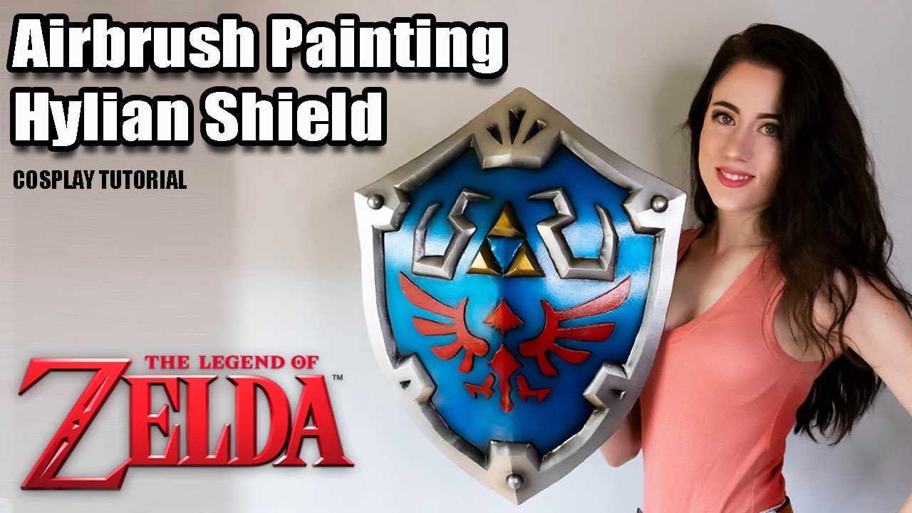 How to Airbrush Painting a Hylian Shield from Legend of Zelda- DIY ...
