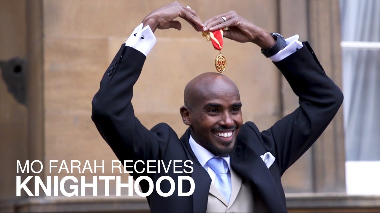 Olympic Champion Mo Farah Receives Knighthood - YouTube
