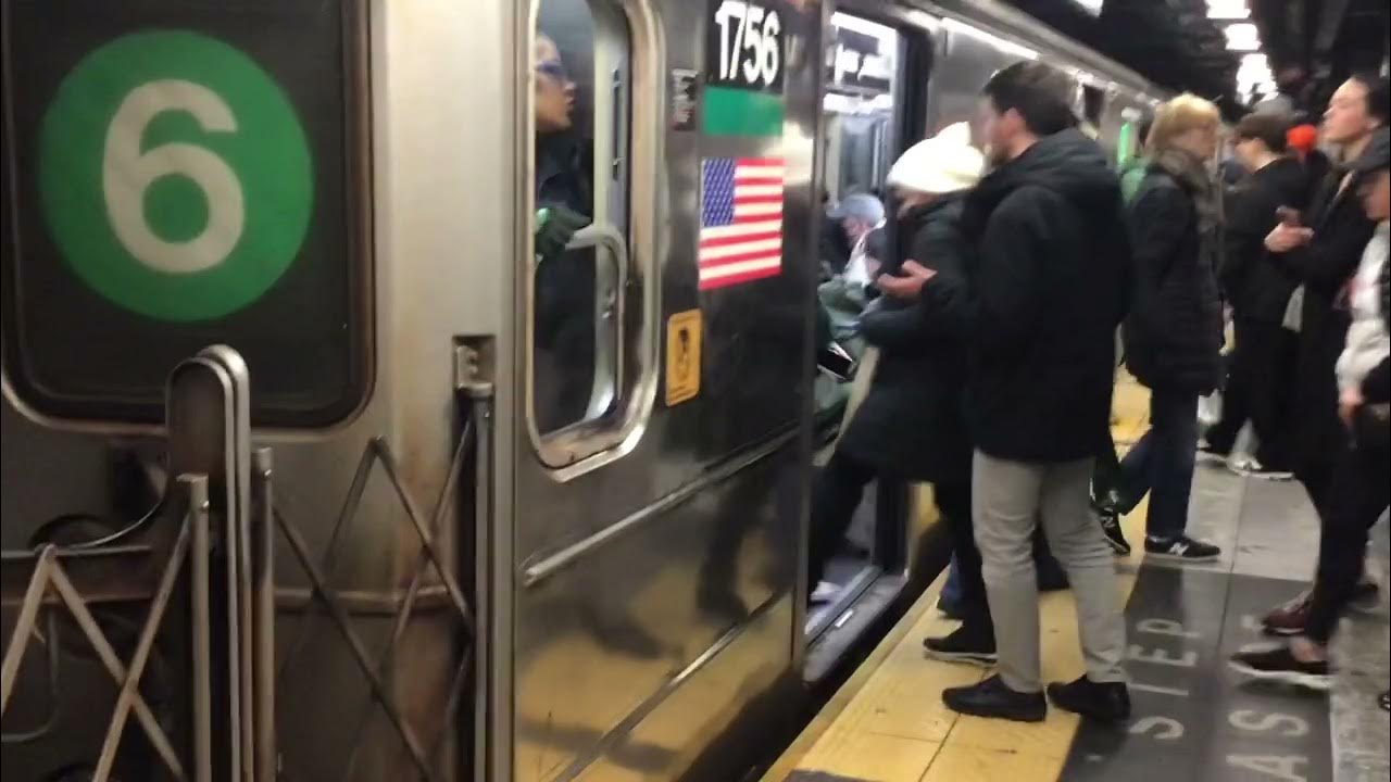 MTA NYCT Subways: IRT Brooklyn Bridge - City Hall Bound R62A (6) Train @ Grand Central - 42nd ...