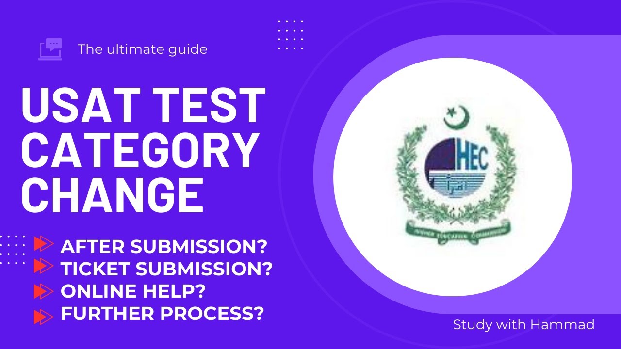 How to change USAT test Category after submission of application?Usat ...