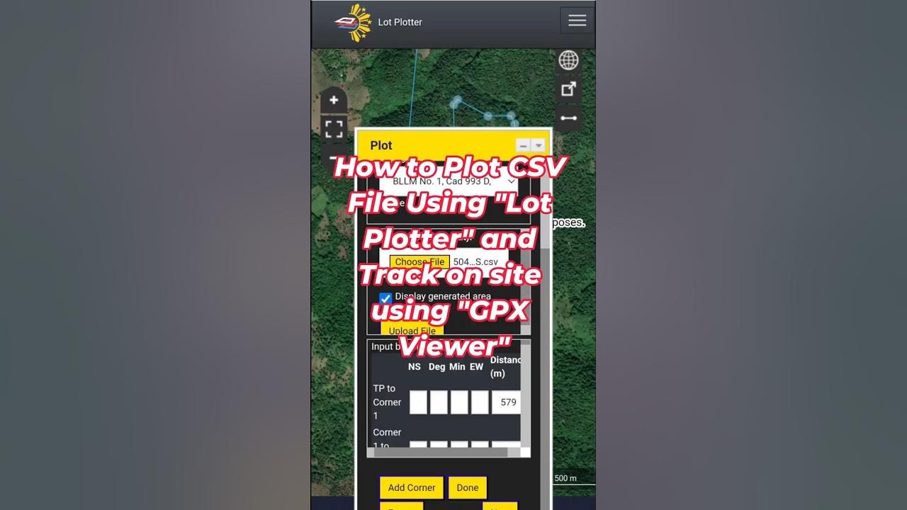 How to Plot Landholding in "CSV" Format Using "Lot Plotter" and Track on site "using GPX Viewer ...