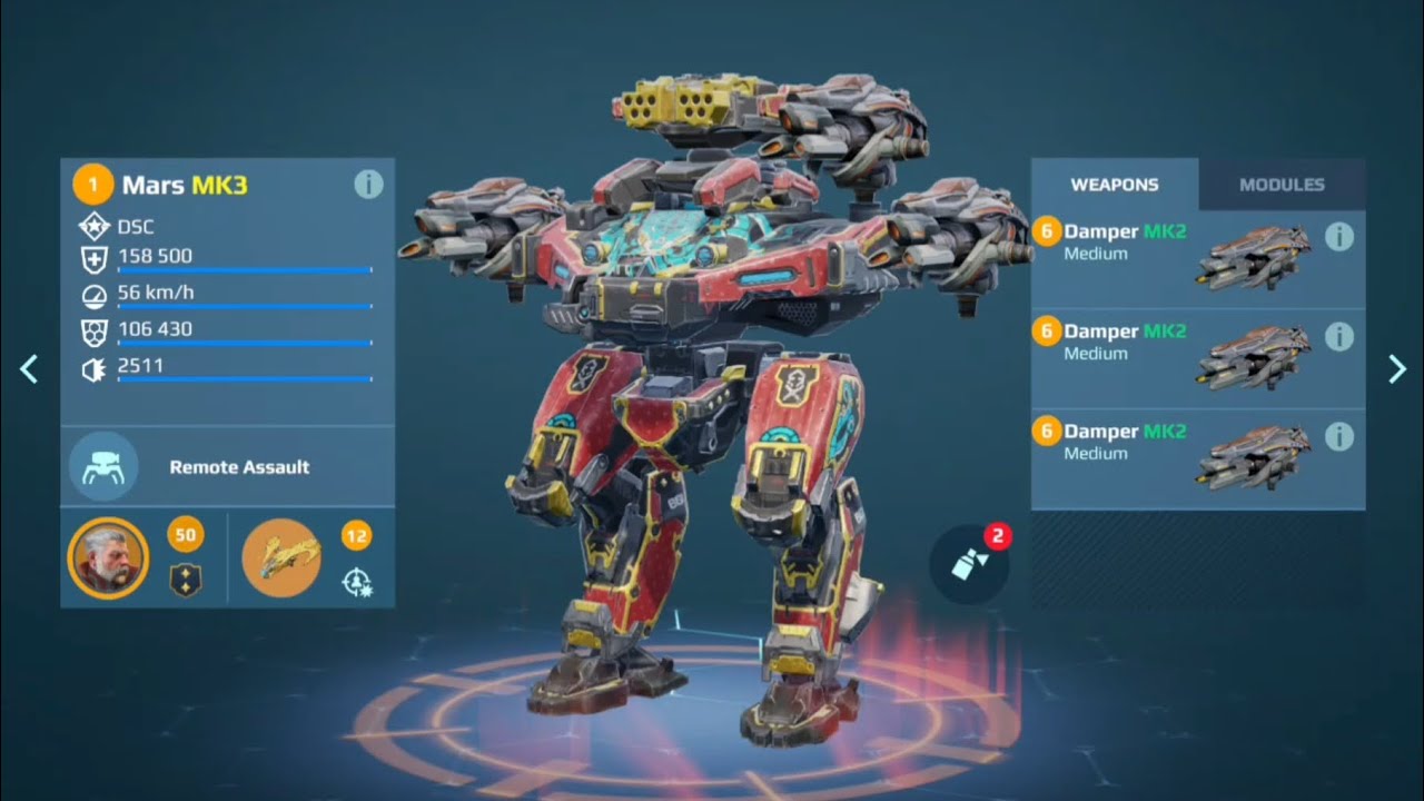 MARS IS USEFUL AGAIN? GODLIKE WITH THE DAMPER BUILD! (War Robots) - YouTube