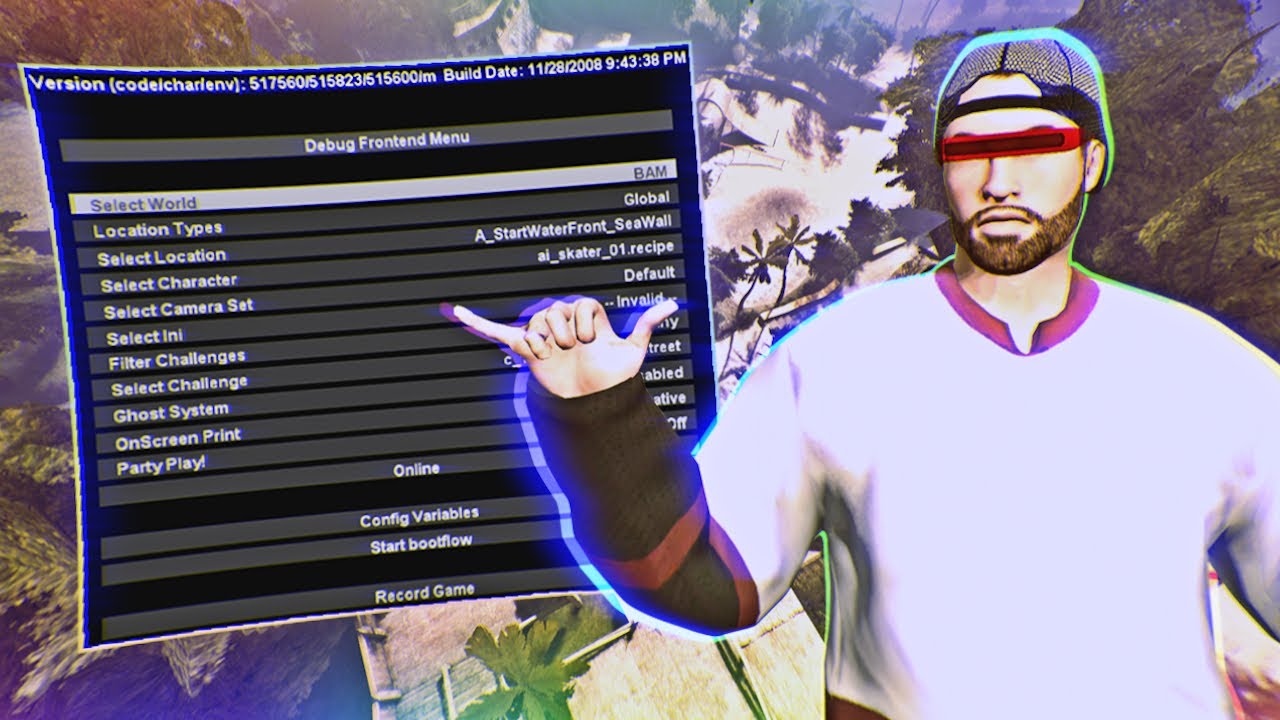 Skate 2 - Debug Menu! - YouTube