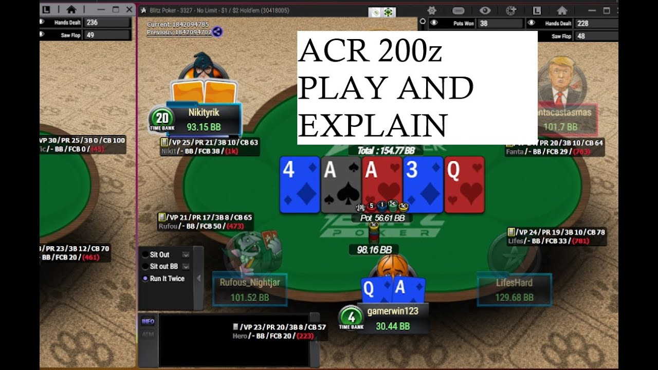 ACR Poker 200z Play and Explain #1 - YouTube