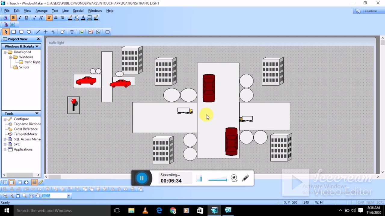 #Traffic lights design in wonderware intouch #scada ...part-6 - YouTube