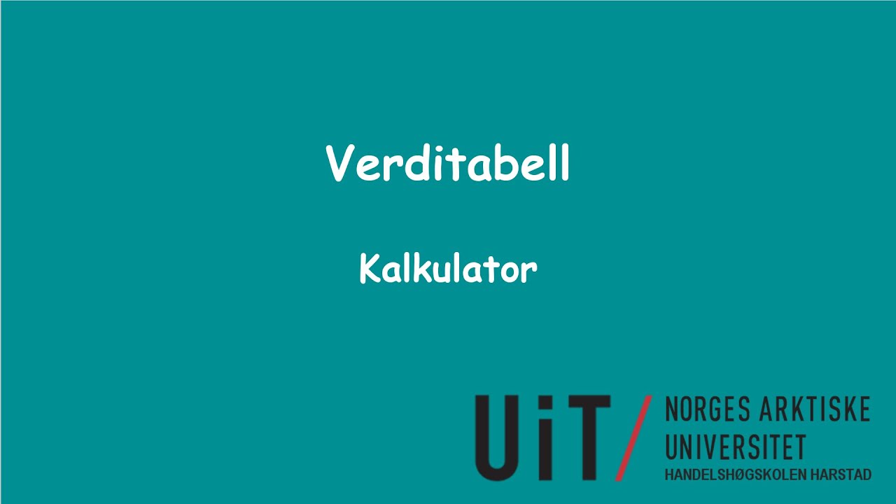 Verditabell (kalkulator) - YouTube
