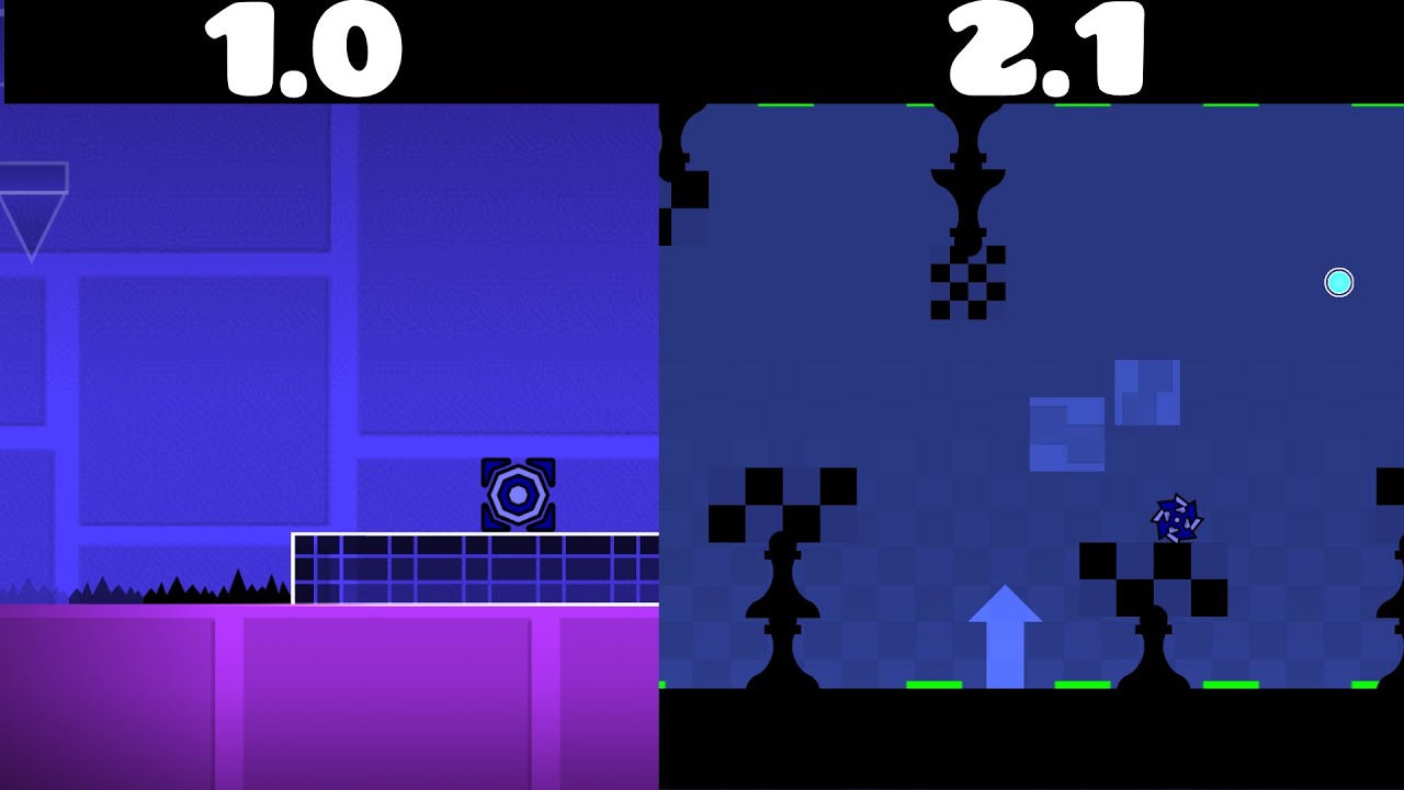 geometry dash harder level from each version - YouTube