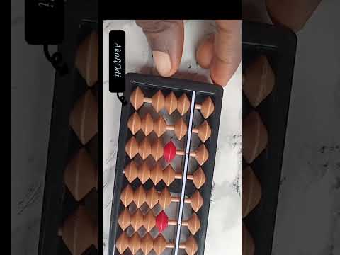 addition of numbers in the abacus involving both unit and tens bead ...