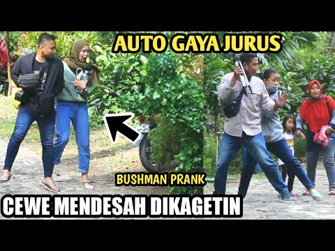 BUSHMAN PRANK || CEWE DIKAGETIN MENDESAH & TERIAK KERAS || CURUG SONG BANYUMAS || PRANK INDONESIA