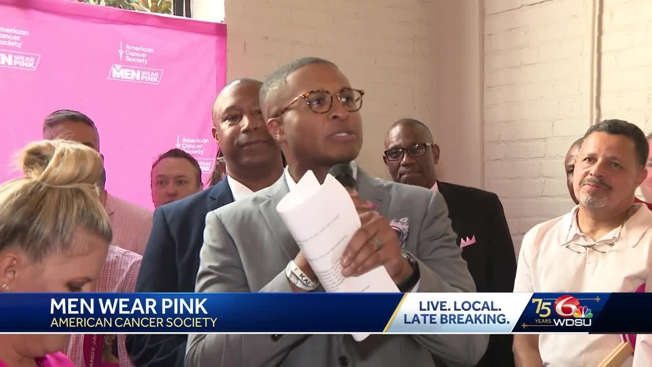 WDSU's Randi Rousseau, Darryl Forges MC Men Wear Pink campaign - YouTube