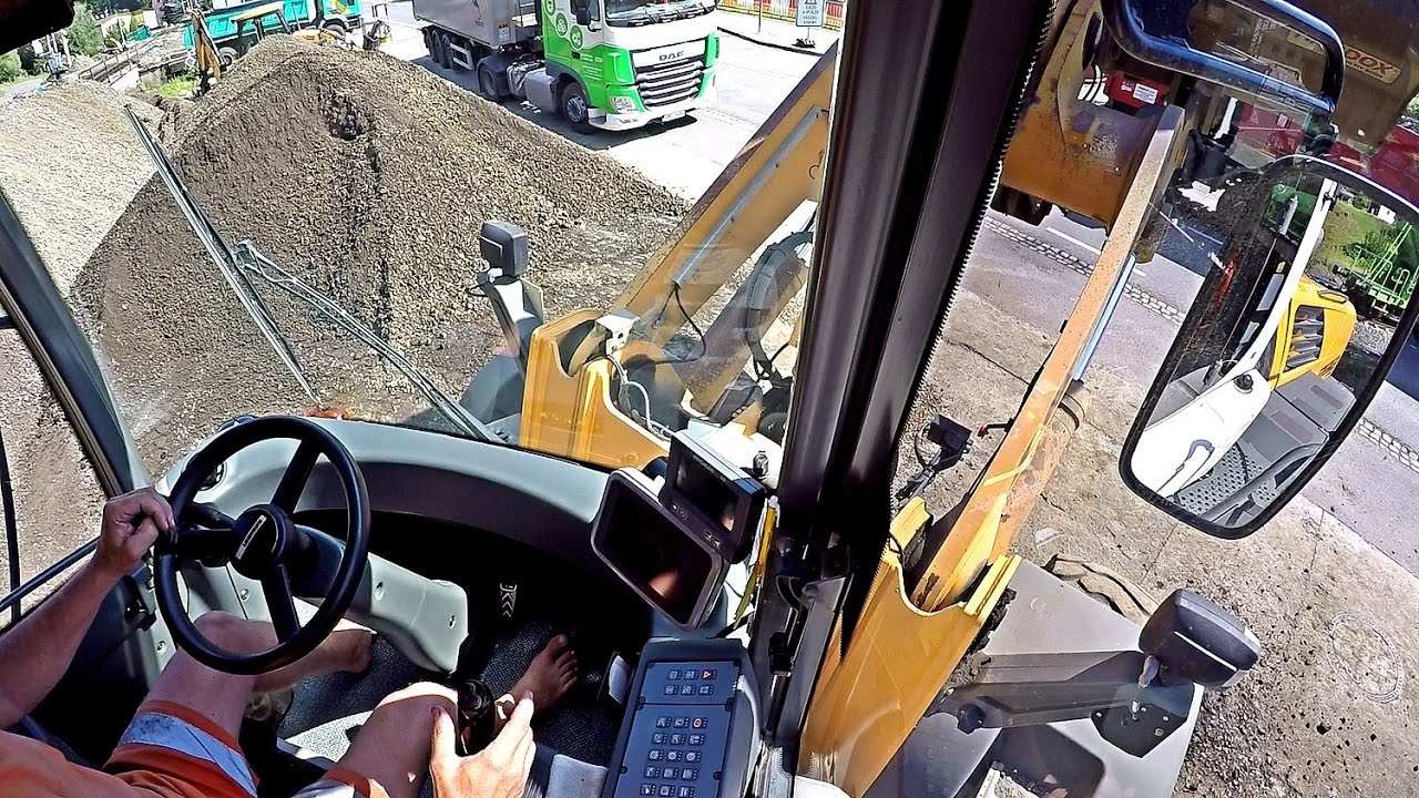 Loader Liebherr 566 - cab view - YouTube