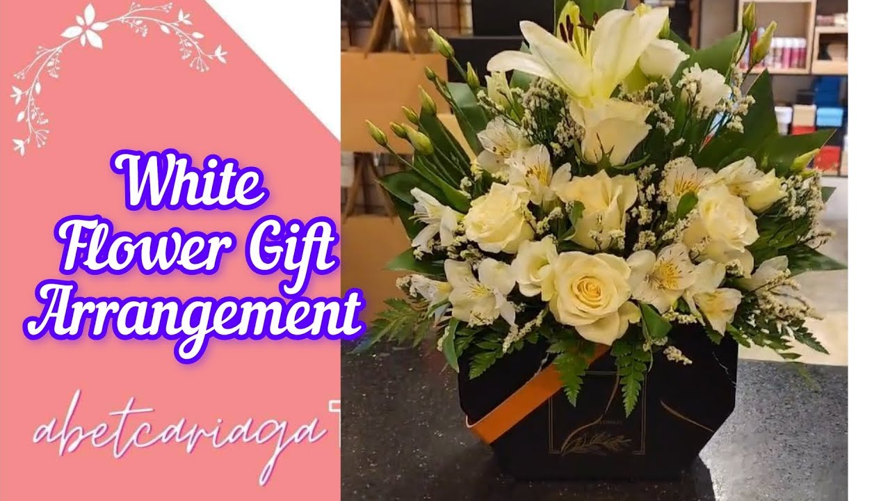 white flower gift arrangement #abetcariaga #florist #floristry # ...