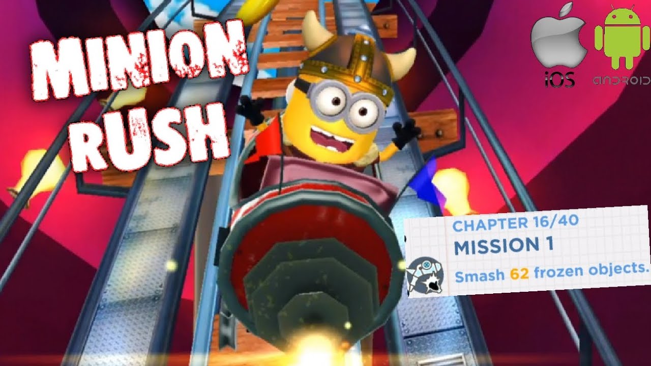 Minion Rush - Smash 62 frozen objects. - YouTube
