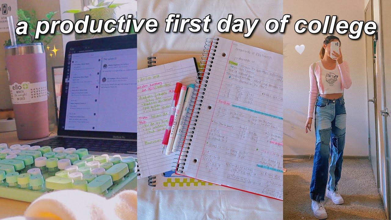 a productive first day of school *in person & online classes* 📄 - YouTube