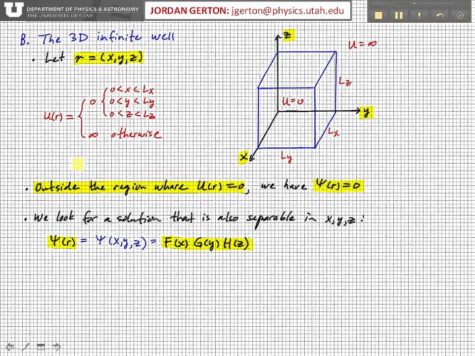 PHYS3740 Lecture31-3 3D Schrodinger Equation - YouTube