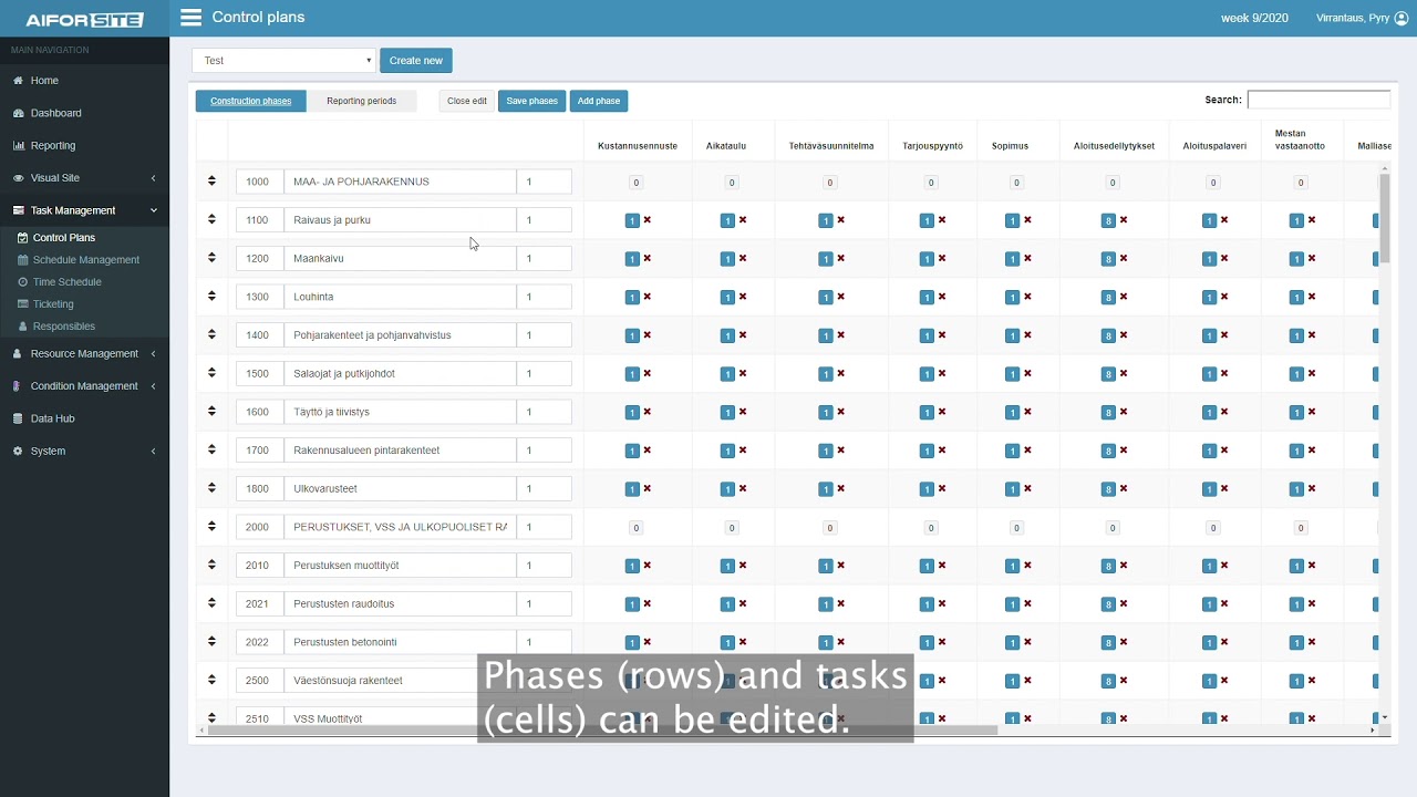 AIC Task Management - Control Plans - Editing control plan - YouTube