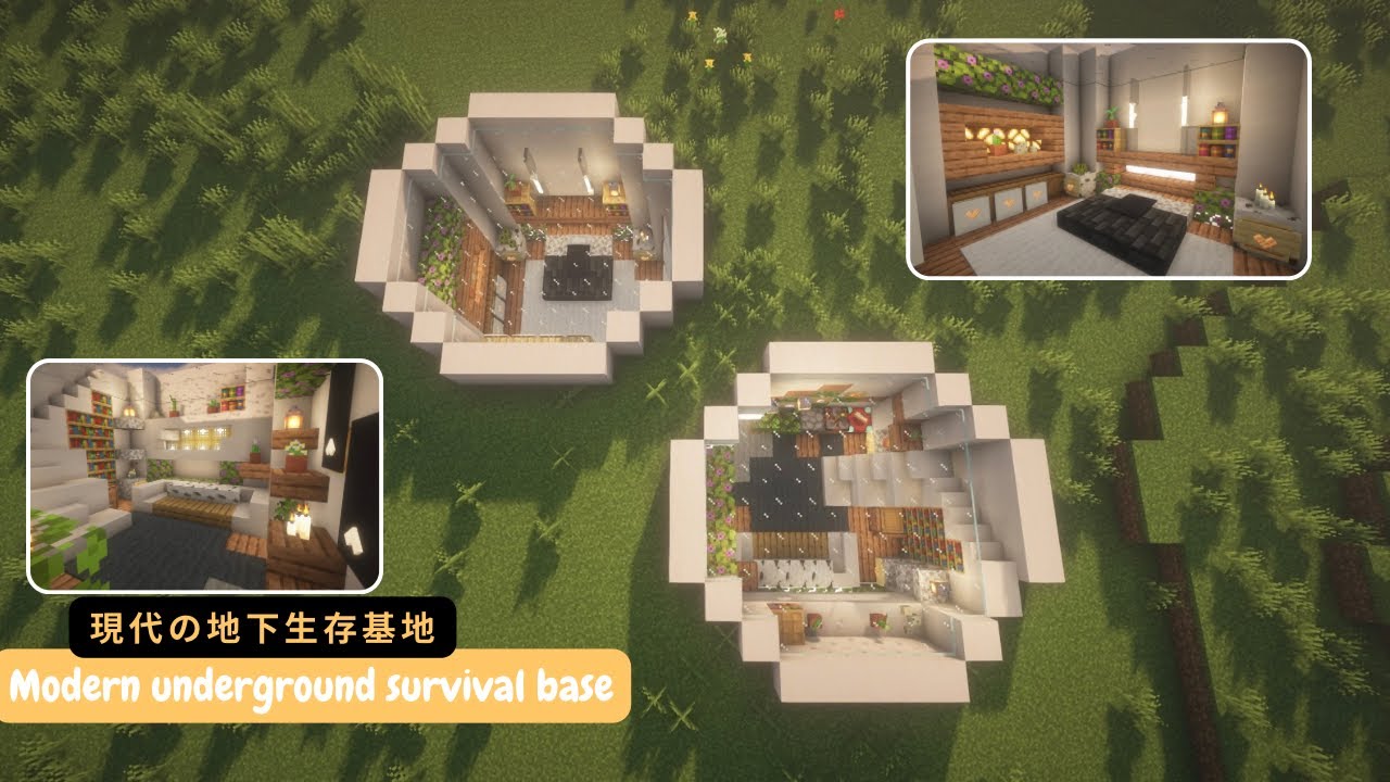 🪟🌱Cute little modern survival base in Minecraft 🌱🪴🪑🌿 🫶🏻easy relaxing ...