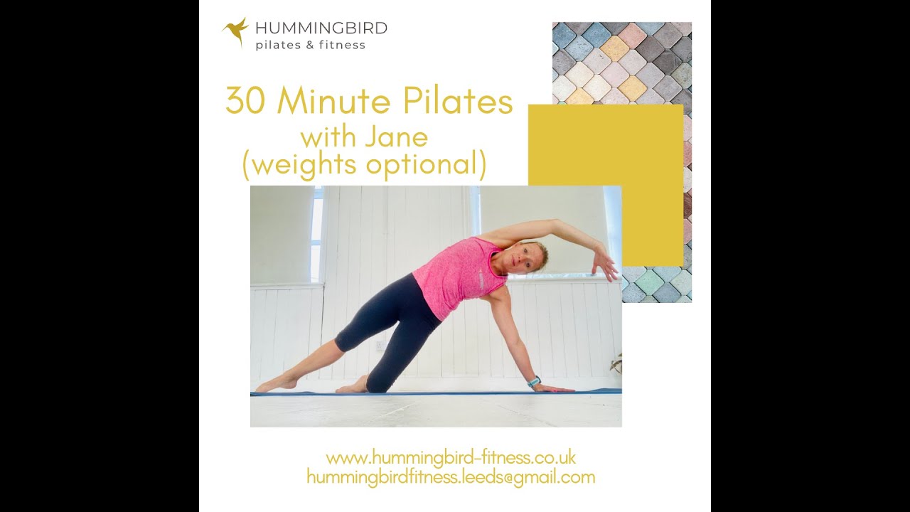 PowerUP Pilates with Jane (using light weights optional) - YouTube