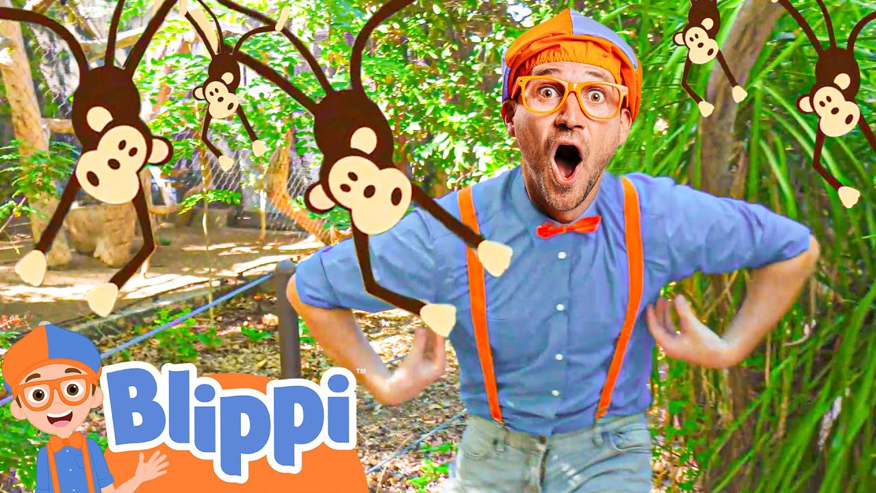 Explore Monkey Jungle Animals with Blippi! | Children's Zoo Adventure ...