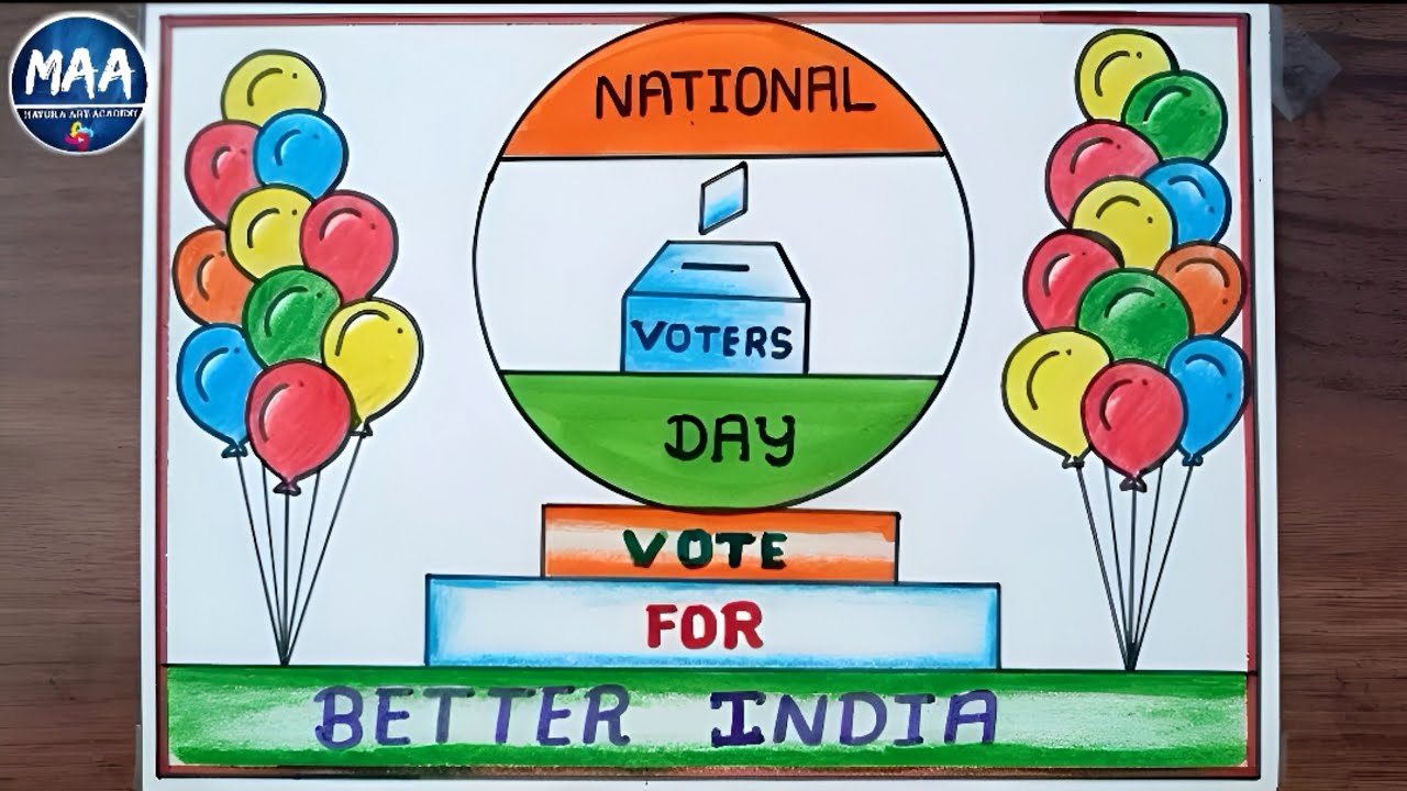 National Voters Day Drawing | मतदाता जागरूकता ड्रॉइंग | Voters Day ...