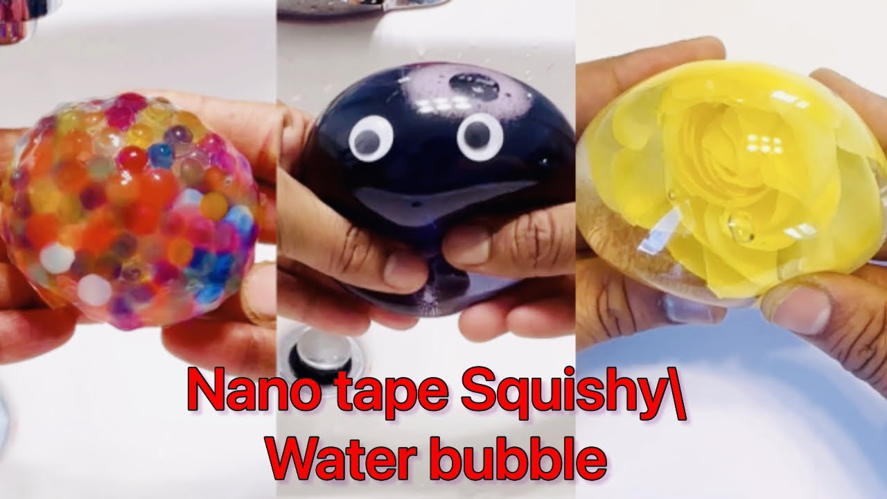 Nano tape squishy & craft ! Diy Nano tape water bubbles ! - YouTube