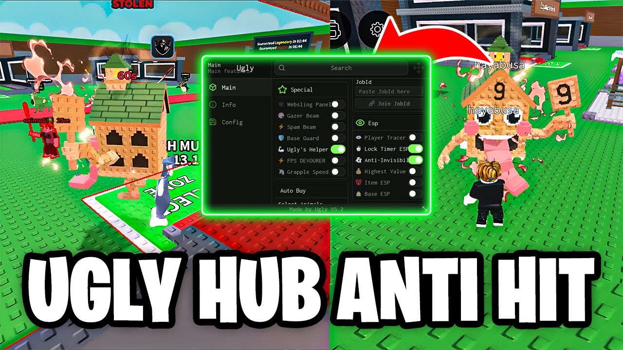 [ANTI HIT🔥] UGLY HUB STEAL A BRAINROT SCRIPT ANTI HIT, INVISIBLE, AUTO ...