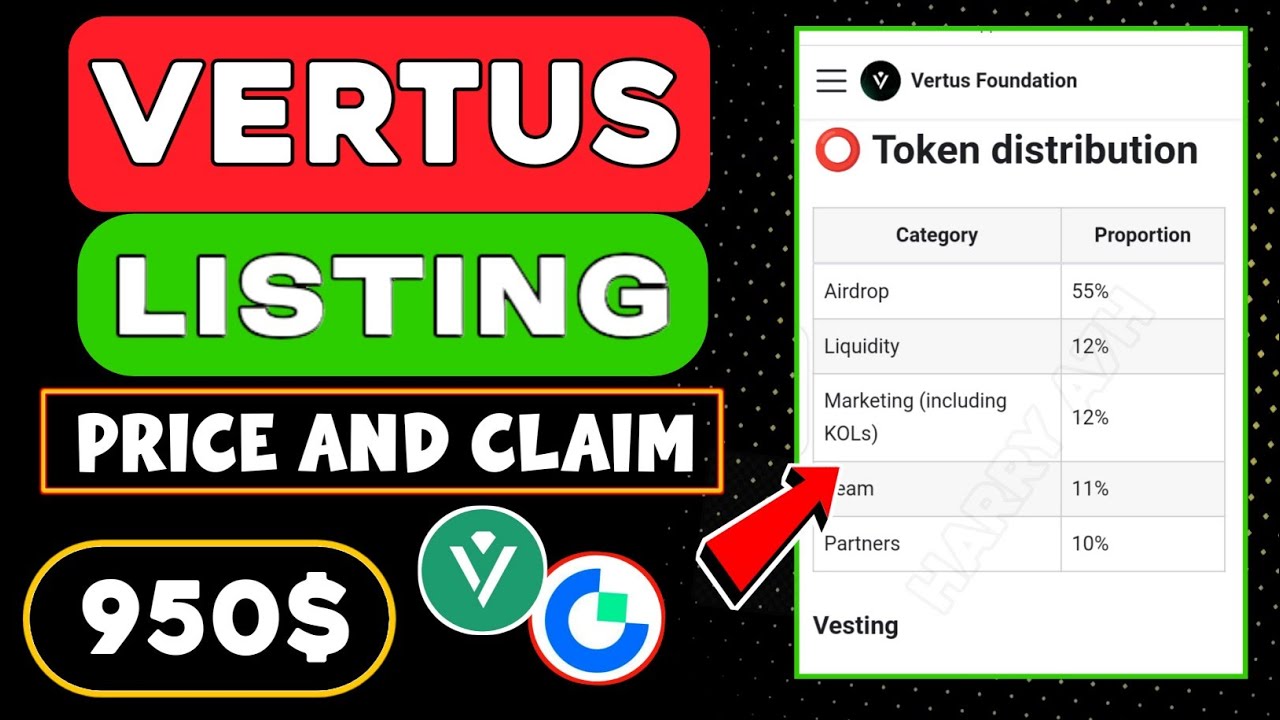 Vertus Airdrop Claim update 😱 Vetyus Token Price 🤑 Vertus Listing ...
