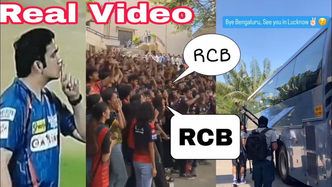 Huge Drama RCB Fans Chanting RCB RCB infront Of Lucknow Team Bus Gautam ...