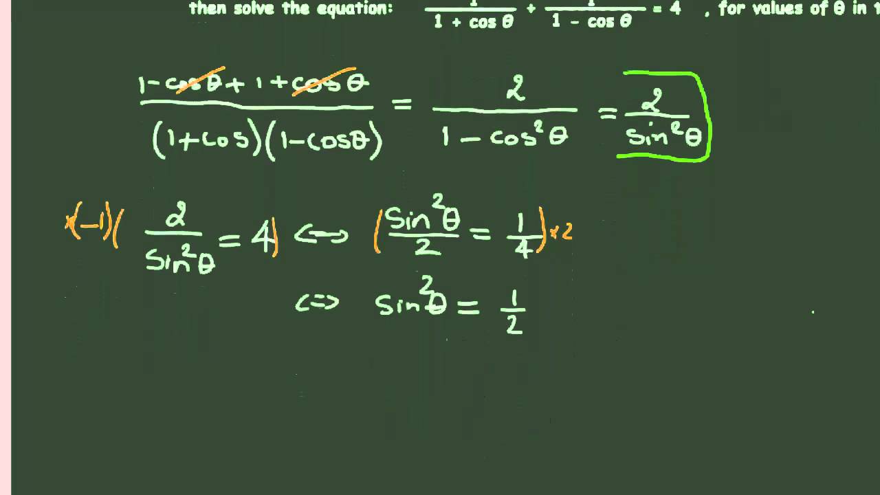 Solving complex Trig Equation - YouTube