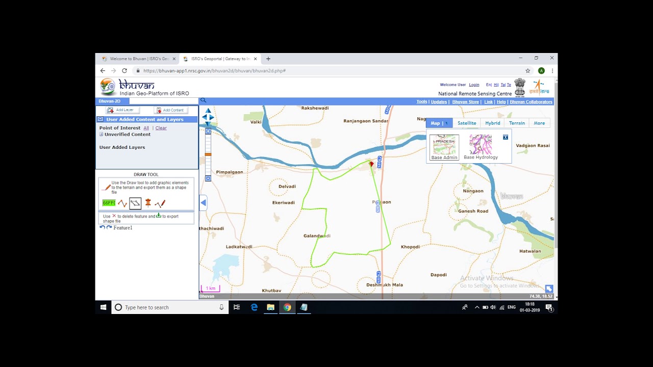 Village Border Digitization using Bhuvan Web App - YouTube