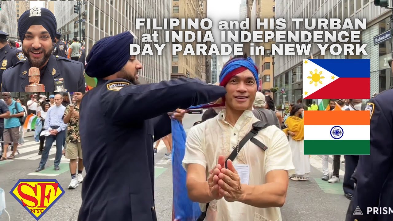 Pinoy in NEW YORK GETS TURBAN TUTORIAL at INDIA DAY PARADE 2022 • EASY ...