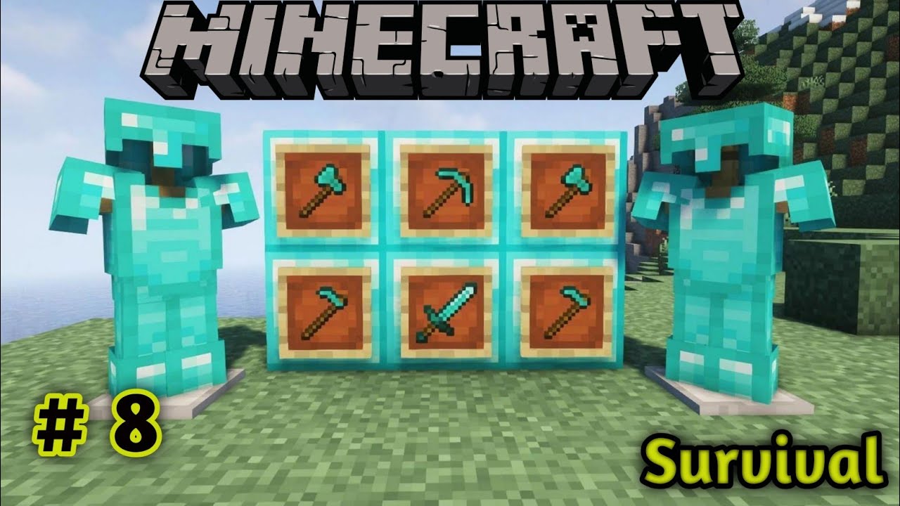 I made diamond armor in minecraft survival ll Minecraft survival # 8 ...