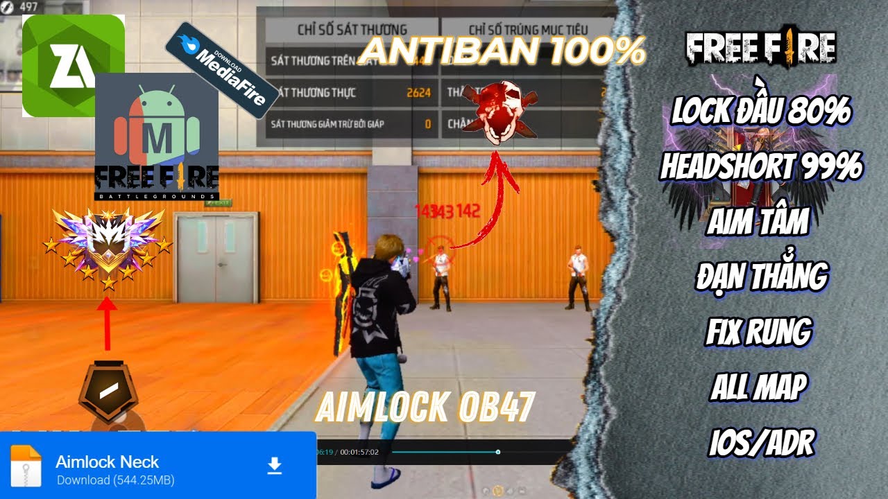 AIMLOCK FF MỚI NHẤT OB47 , CÁCH CÀI BẢN AIMLOCK NECK MỚI NHẤT OB47 AIM ...