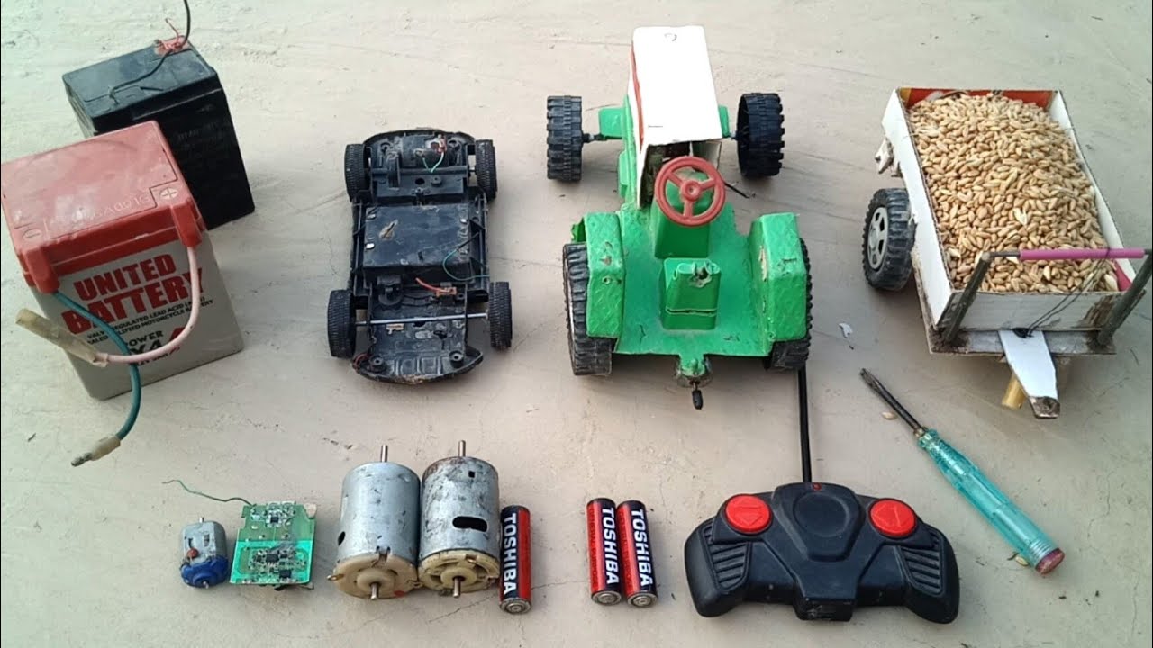 How to make remote control mini tractor | Remote control car making at ...