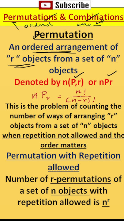 Permutations and Combinations - Discrete Math - YouTube