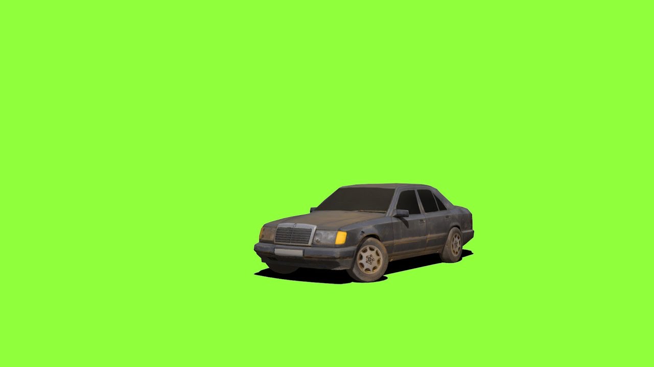 Footage green screen old car Mercedes Benz - YouTube